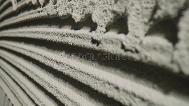 Fresh Concrete Texture with Patterns of Notched Trowel. Macro Shot of ...
