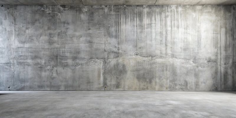 Fresh Concrete Wall at Construction Site with Cement Floor Stock ...