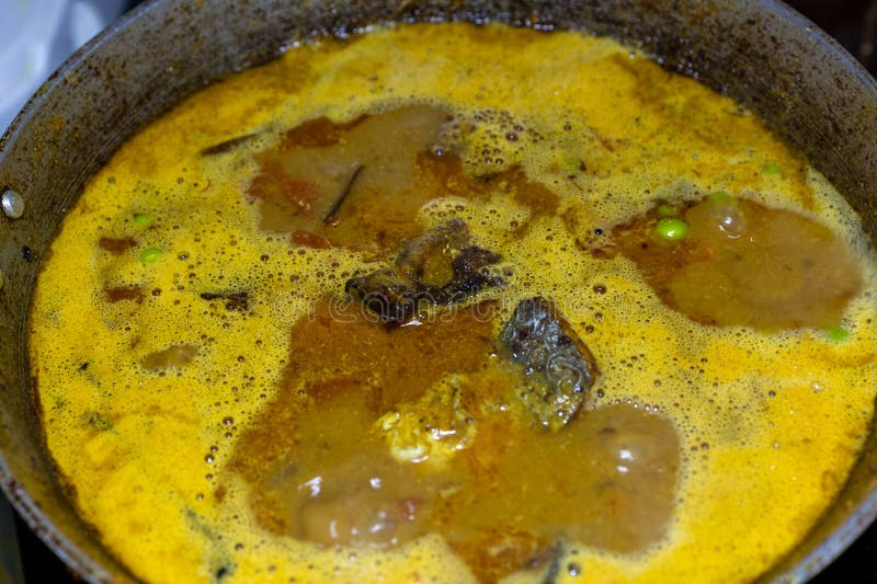 Fresh Cooked Boiling Fish Gravy at Cauldron at Home at Day Stock Photo ...