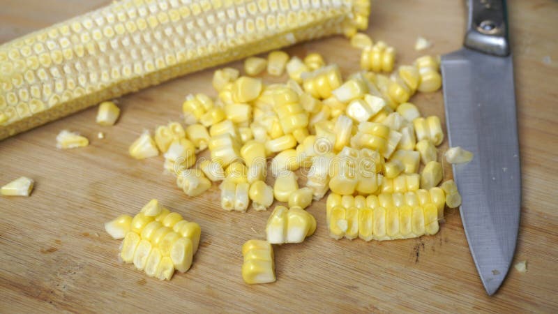 Fresh Cooked Corn is Removed from the Stem Stock Image - Image of dish ...