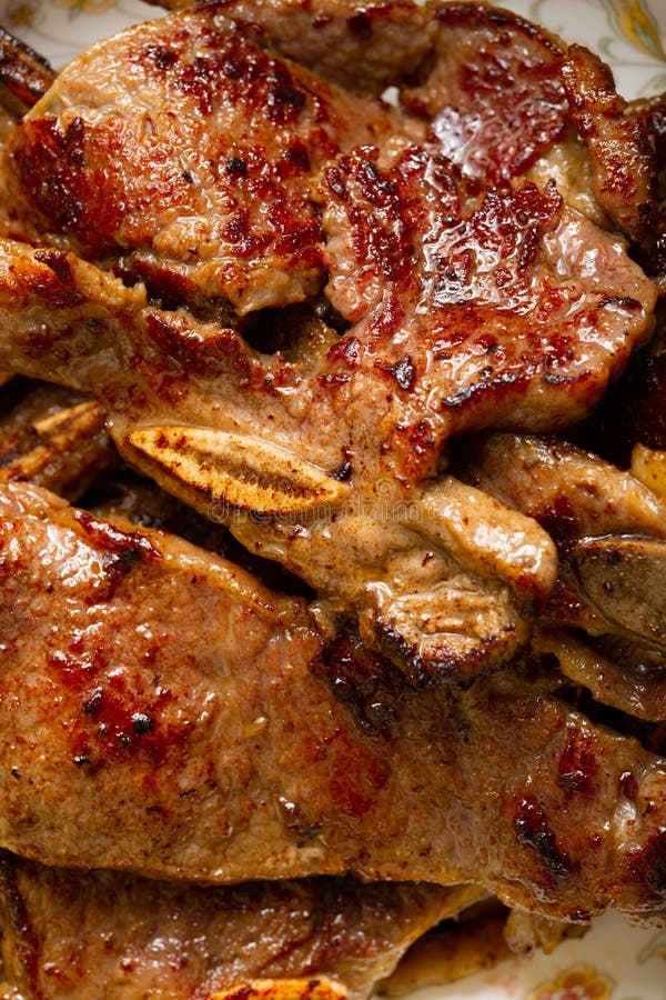 Fresh Cooked Steaks at Vertical Composition Stock Photo - Image of ...