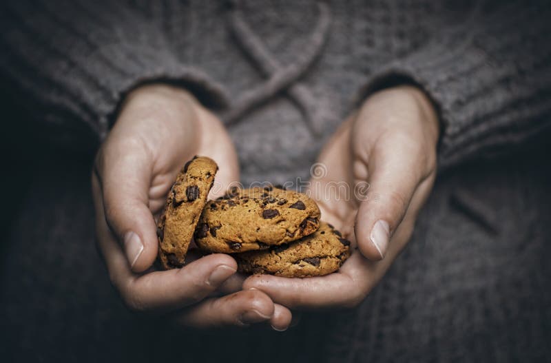 Cookies in hands stock image. Image of delicious, food - 140385643