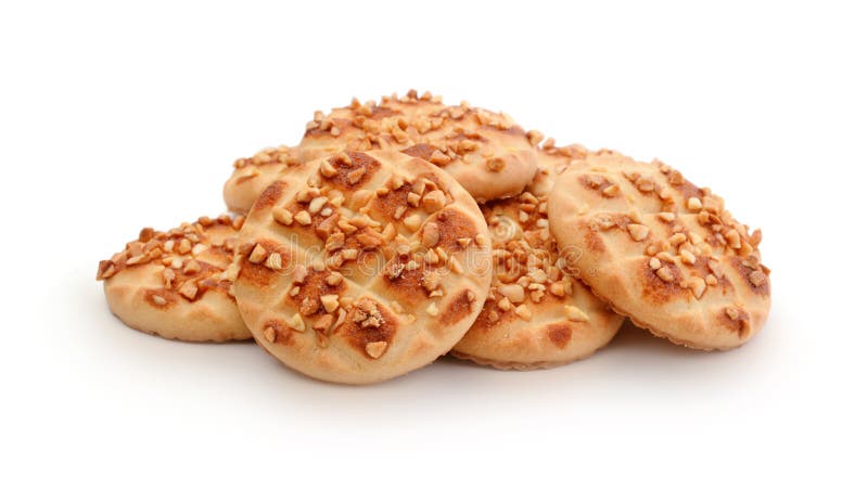 Fresh Cookies Isolated on White Stock Photo - Image of picnic, shop ...