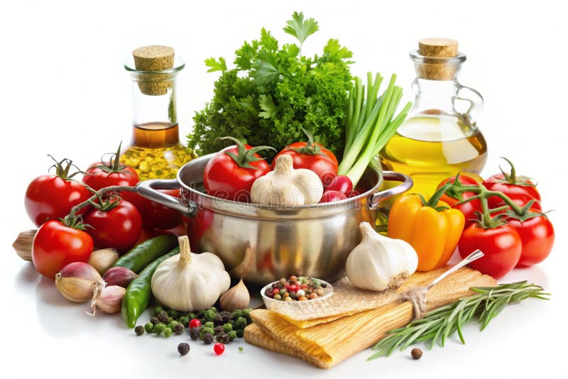 Fresh Cooking Ingredients stock illustration. Illustration of concept ...