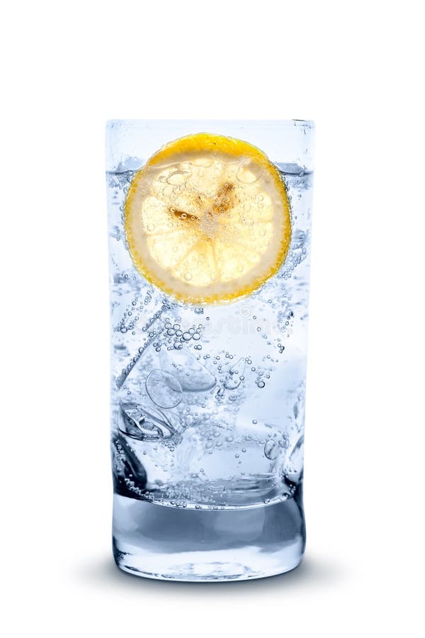 Fresh Cool Water with Ice and Lemon Stock Image - Image of drink ...