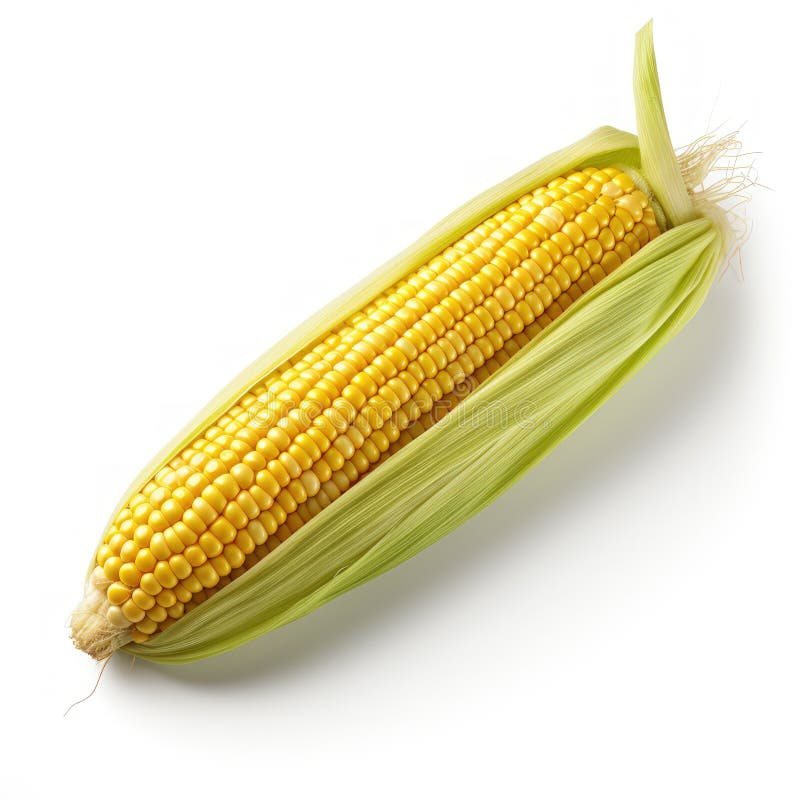 A Fresh Corn on a Clean White Background Stock Illustration ...