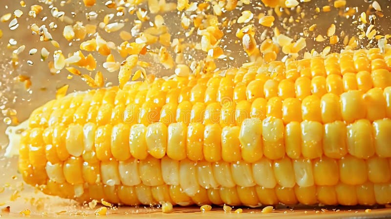 Fresh Corn on the Cob with Golden Kernels in a Beautiful Close-up Stock ...