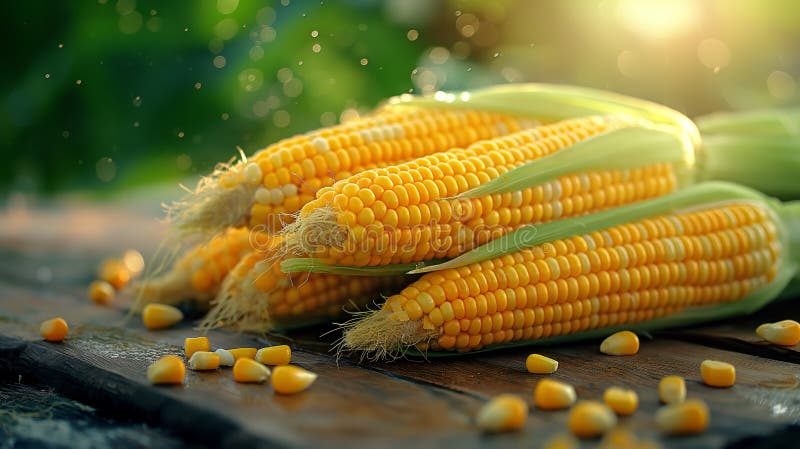 Fresh Corn Cobs Display stock image. Image of detail - 325694989