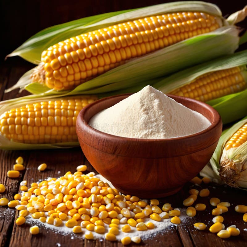 Fresh Corn with Corn Meal and Corn Flour, Processed Cooking Ingredients ...