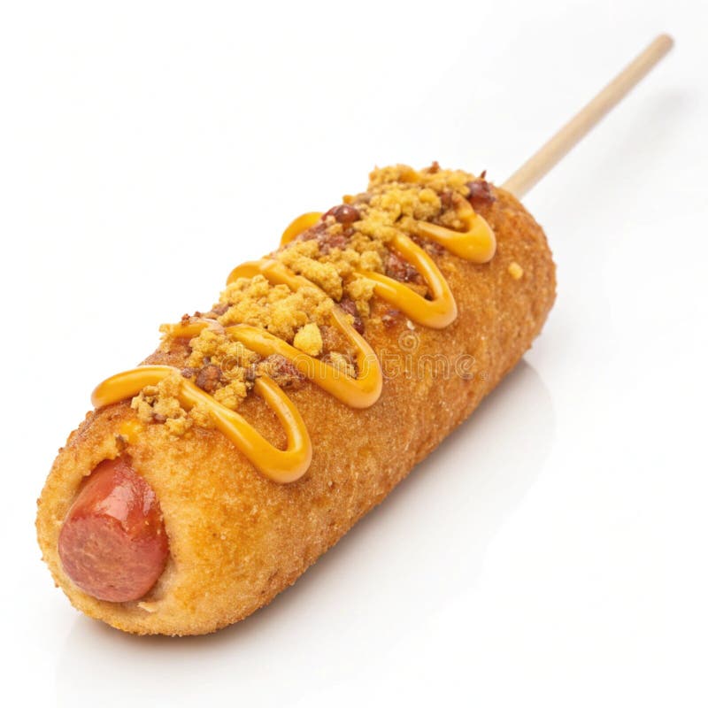 Fresh Corn Dog Isolated on White Background Stock Illustration - Illustration of delicious ...