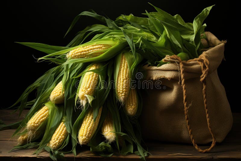 Fresh corn ears in a pap stock illustration. Illustration of paper ...