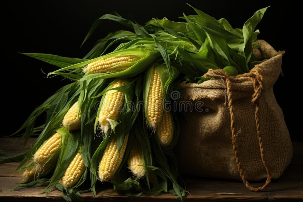 Fresh corn ears in a pap stock illustration. Illustration of paper ...