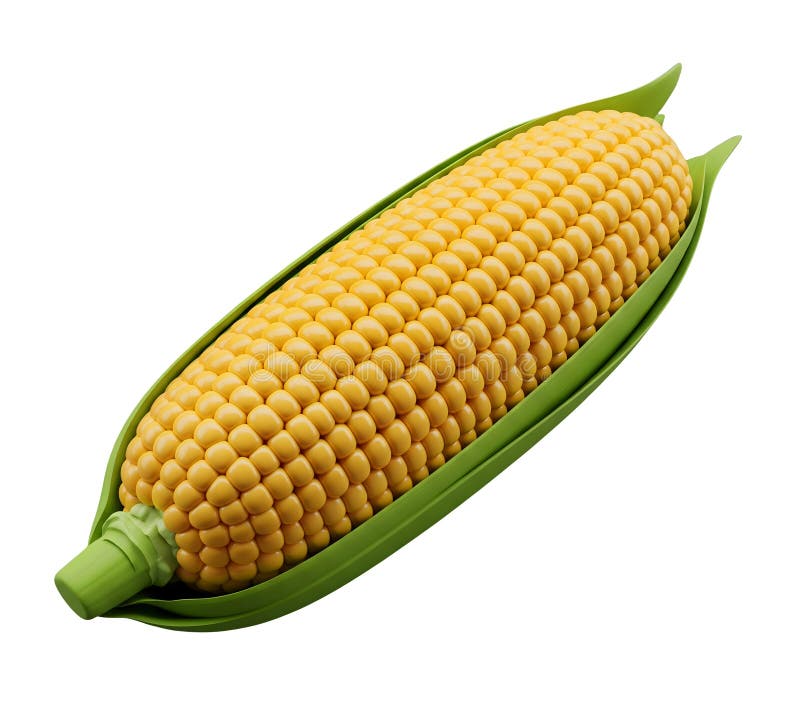 Fresh Corn Minimalist 3D Rendering in a Soft and Smooth Renderer Stock ...