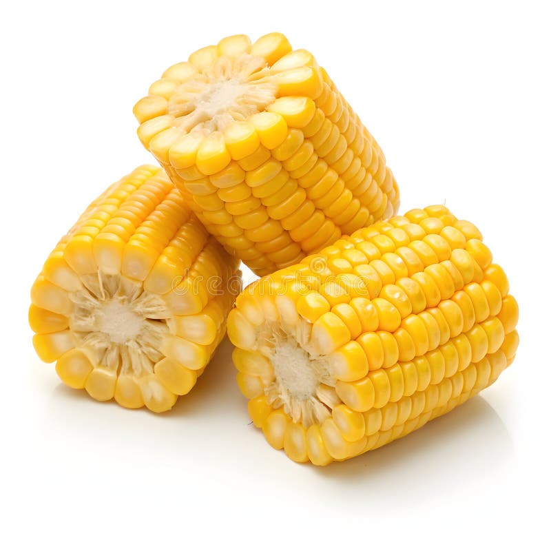 Fresh Corn Pieces Isolated on White Background Stock Illustration ...