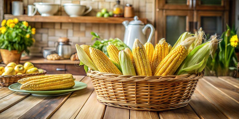 Fresh Corn Popular Vegetable Rich in Various Nutrients Stock ...