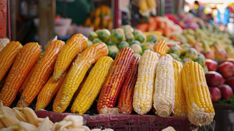 Fresh corn on a table stock photo. Image of appetizer - 374791282