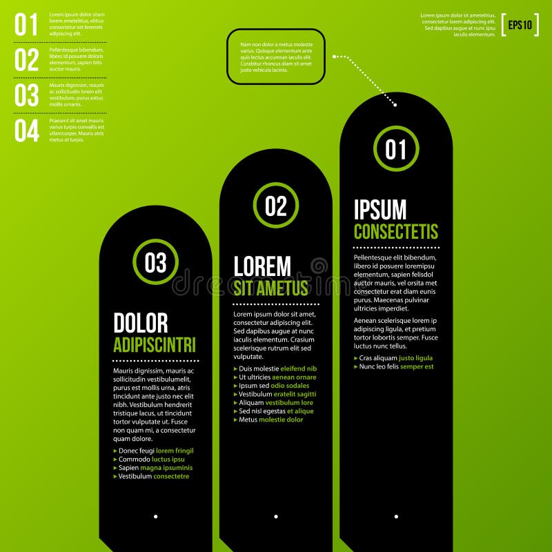 Fresh Corporate Chart Template in Flat Style on Green Background Stock ...