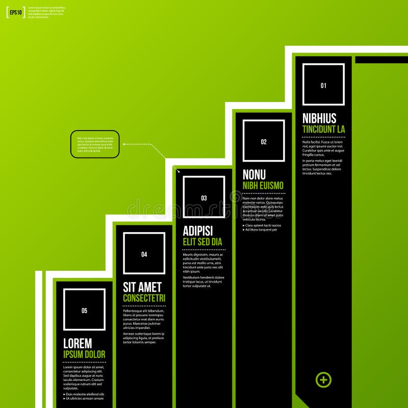 Fresh Corporate Chart Template in Flat Style on Green Background Stock ...