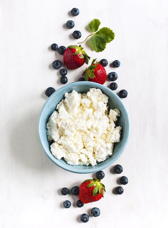 Fresh Cottage Cheese and Berries for Healthy Eating Stock Image - Image ...