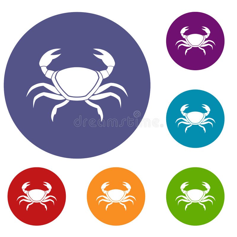 Fresh crab icons set stock vector. Illustration of beach - 96430391