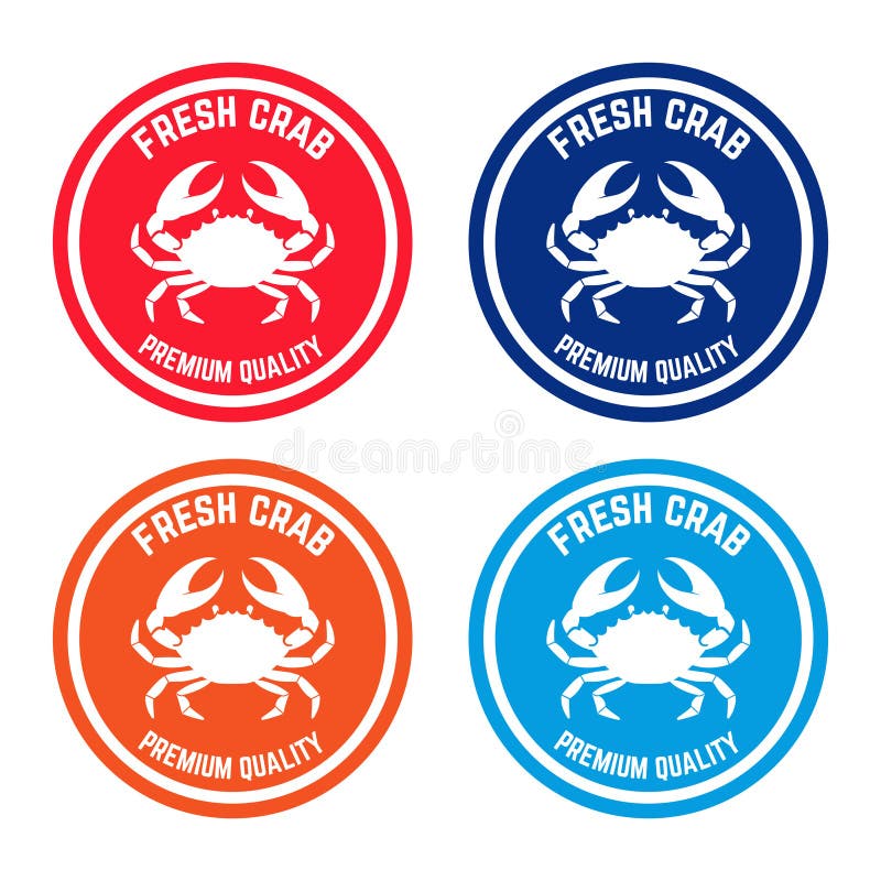 Fresh Crab Label Sticker Badge Flat Minimalist Logo Design Stock Vector ...