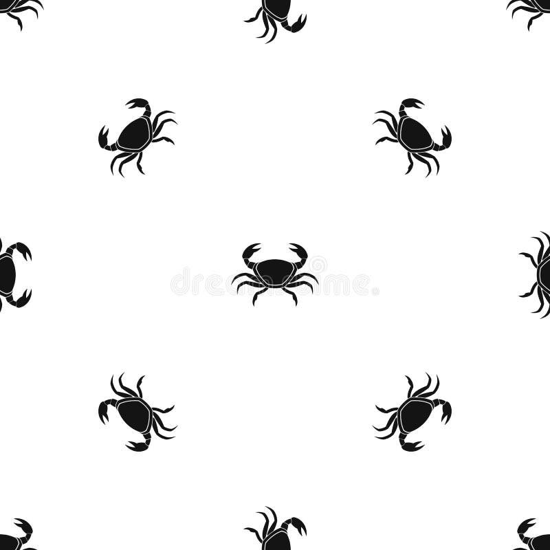 Fresh Crab Pattern Seamless Black Stock Vector - Illustration of cook ...