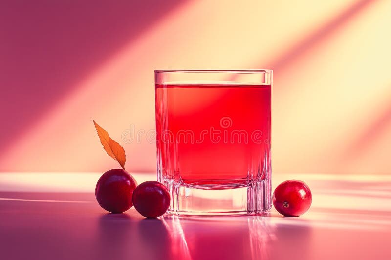 Fresh Cranberry Juice on Smooth Gradient Background Stock Image - Image ...