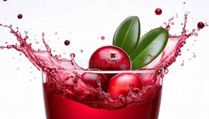 Fresh Cranberry Juice Splash from Glass Isolated Stock Illustration ...
