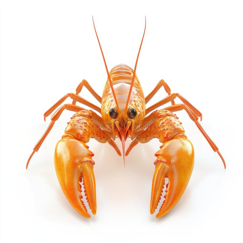 Orange Lobster Close-up: Delicious Seafood Detail Stock Illustration ...