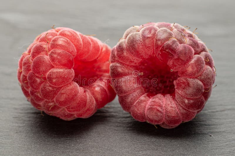 Fresh Crimson Raspberry on Grey Stone Stock Photo - Image of grey ...