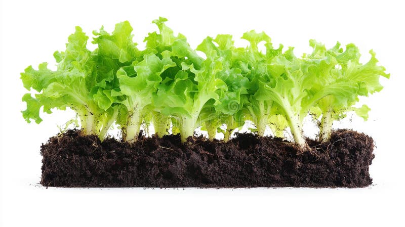 Fresh, Crisp Lettuce Sprouting from Dark, Rich Soil, Ready for a ...