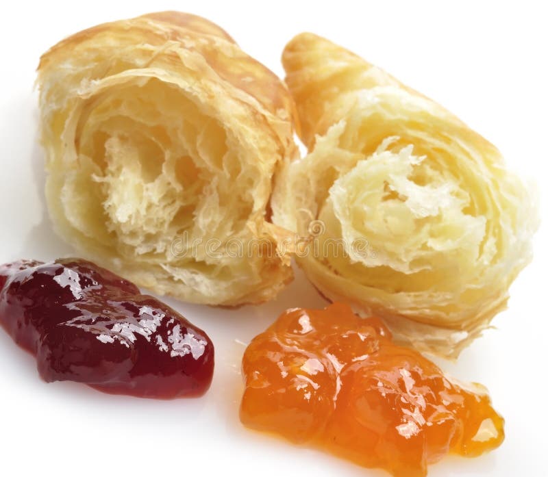 Fresh Croissant and Jam stock image. Image of strawberry - 26896115