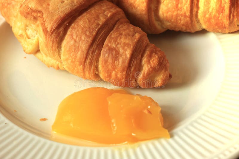 Fresh Croissant and Lemon Curd Stock Image - Image of fresh, baked ...