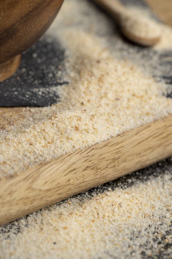 Fresh Crumbly Bread Crumbs from Dehydrated White Bread Stock Image ...
