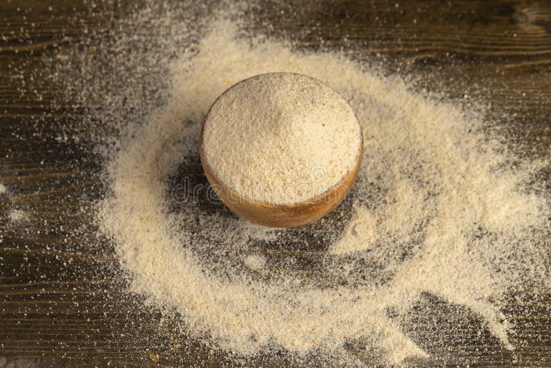 Fresh Crumbly Bread Crumbs from Dehydrated White Bread Stock Image ...