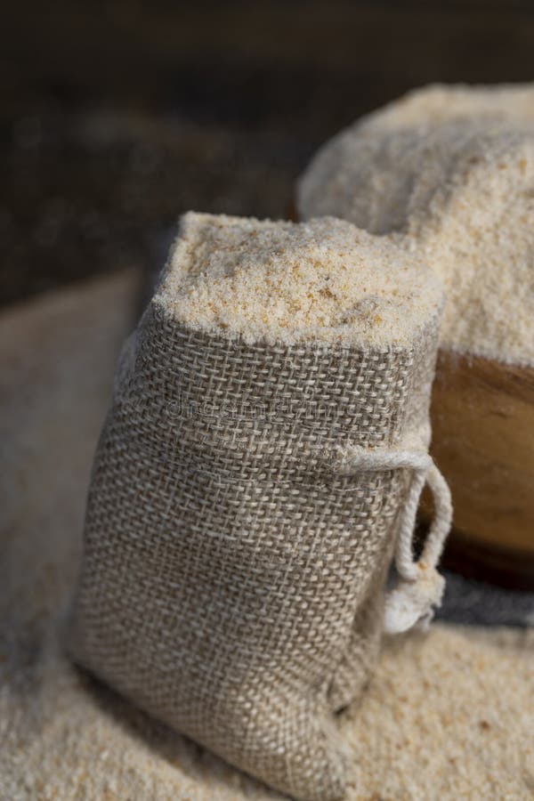 Fresh Crumbly Bread Crumbs from Dehydrated White Bread Stock Photo ...