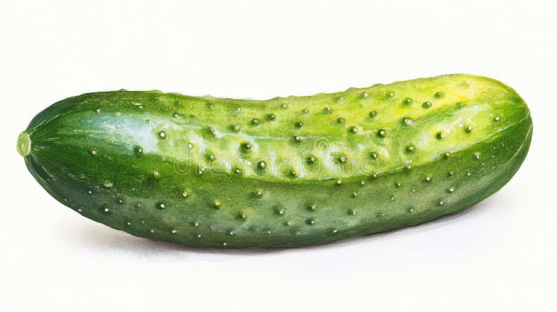 A Fresh Cucumber Rests on a Smooth Surface, Highlighting Its Bumpy ...