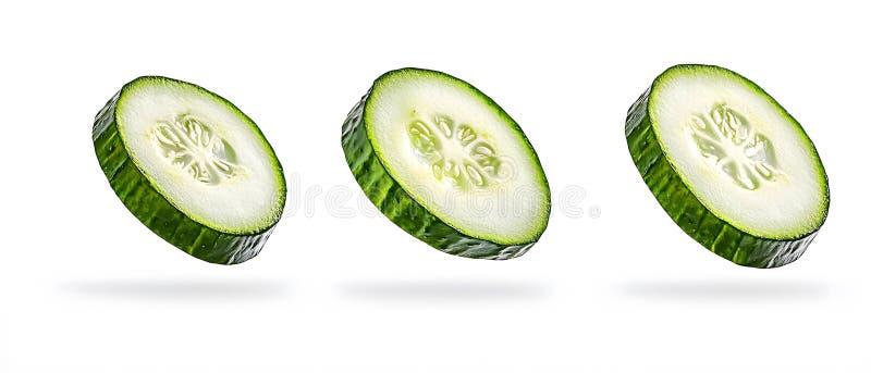 Fresh Cucumber Slices Isolated on White - Generated Using Ai Stock ...