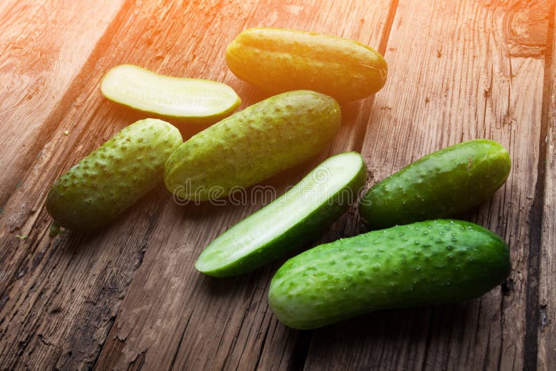 Fresh Cucumber on the Table Stock Photo - Image of nature, food: 77069656