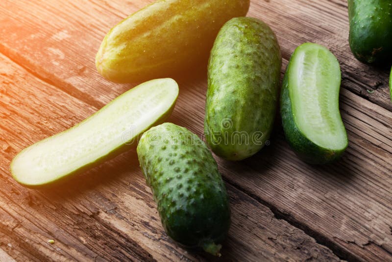Fresh Cucumber on the Table Stock Photo - Image of healthy, nutrient ...
