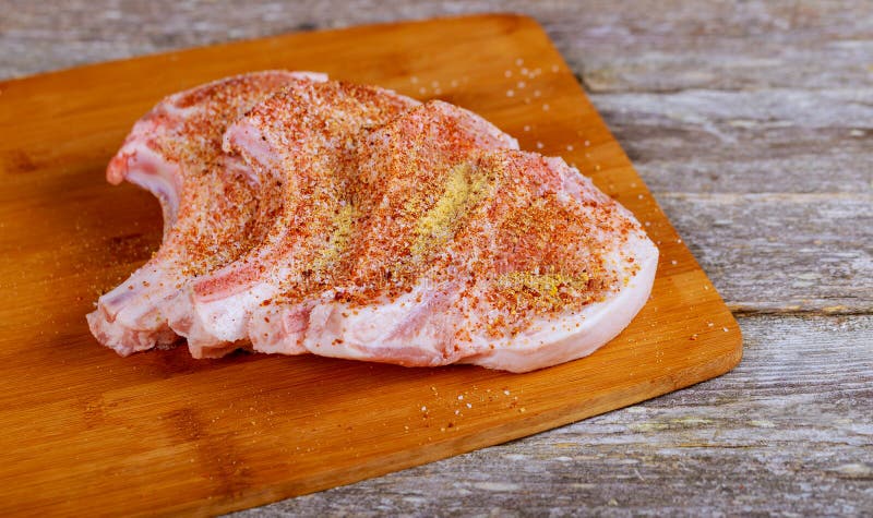 Fresh Cuisine, Pork Steak Raw Pickled Meat Stock Image - Image of pork ...