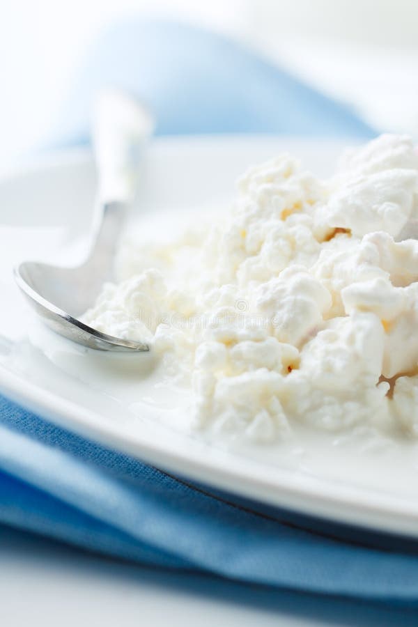 Fresh curd stock image. Image of healthy, cottage, blue - 15804119