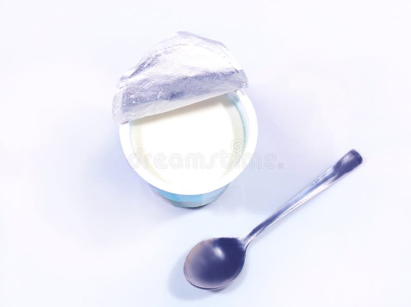 Fresh Curd with Opened Container Stock Image - Image of curd, product ...
