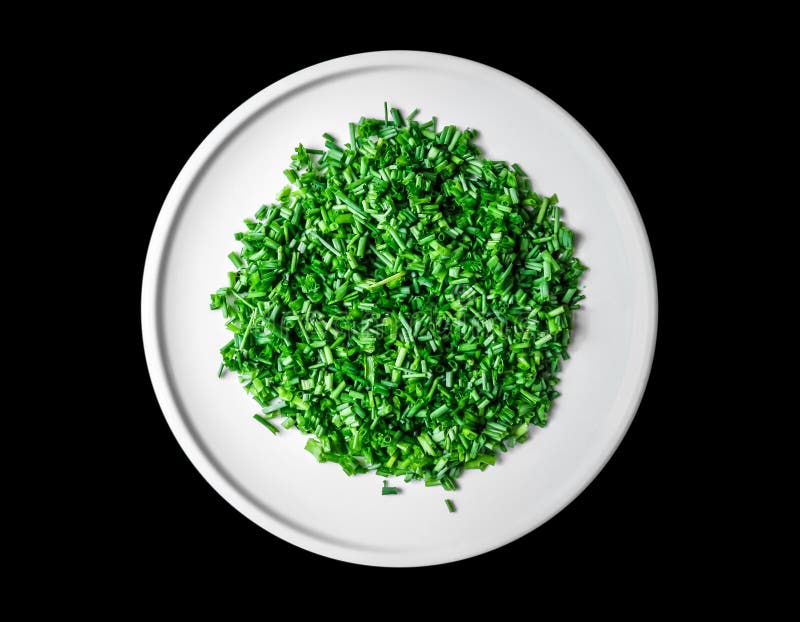 Fresh Cut Chives on a Plate Stock Image - Image of healthy, allium ...