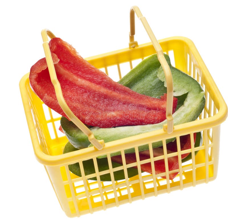 Fresh Cut Green and Red Bell Peppers Stock Photo - Image of shopping ...