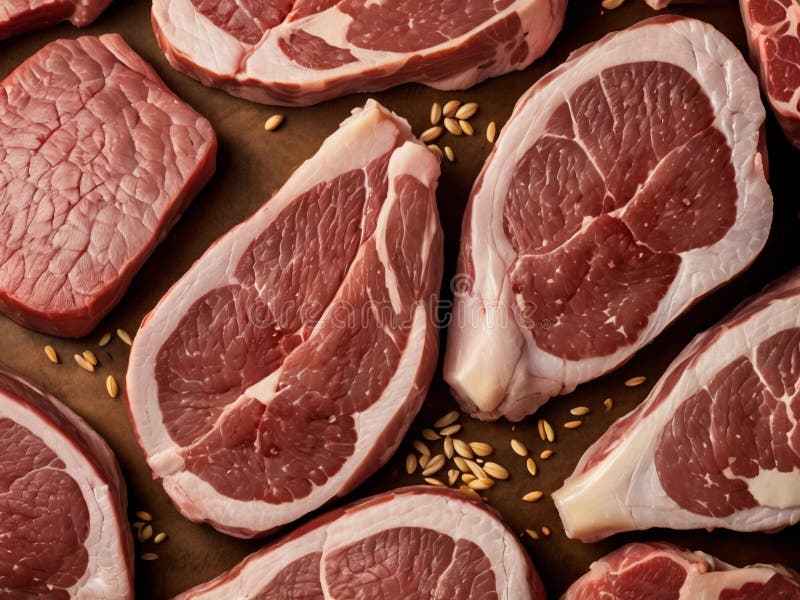 Fresh Cut of Meat with Grain and Fat Details Stock Image - Image of ...