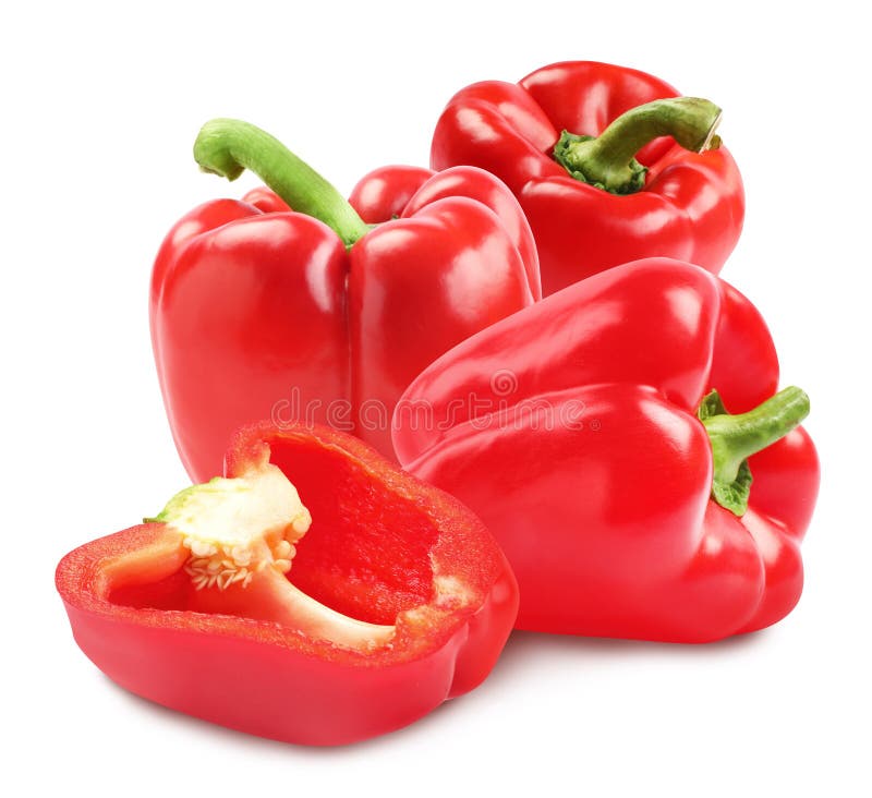 Fresh Cut Red Bell Pepper with Focus on Seeds Stock Image - Image of ...