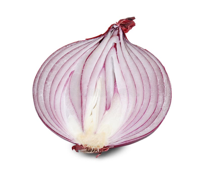 Fresh Cut Red Onion Isolated on White Stock Image - Image of ripe ...
