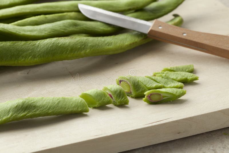 Fresh cut runner beans stock image. Image of organic - 60245051
