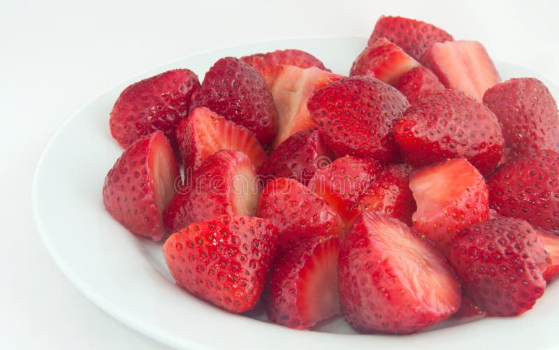 Fresh cut strawberries stock photo. Image of dinner, minerals - 14254054